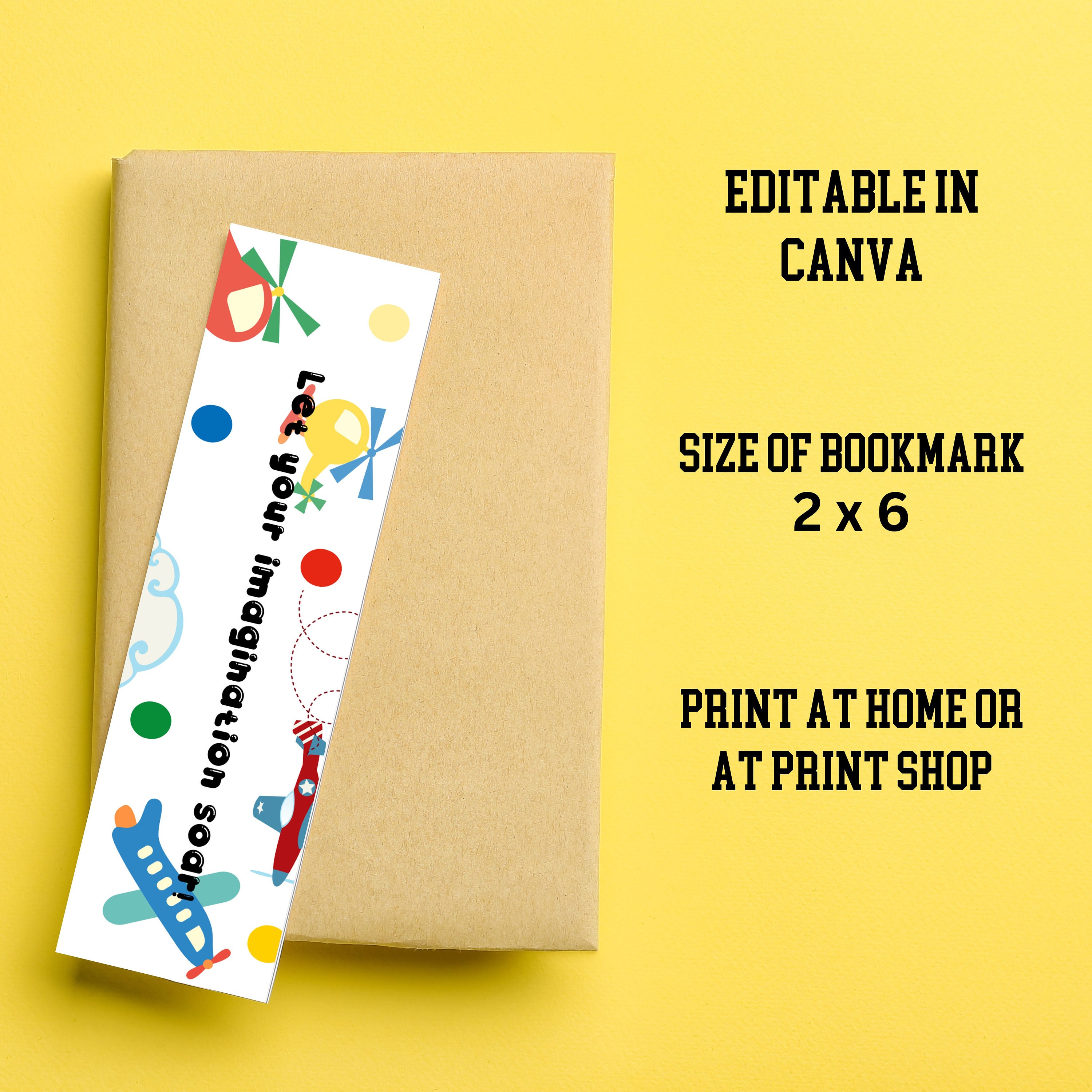 Printable Bookmarks, Bookmarks for Children, Editable Bookmarks, Party ...