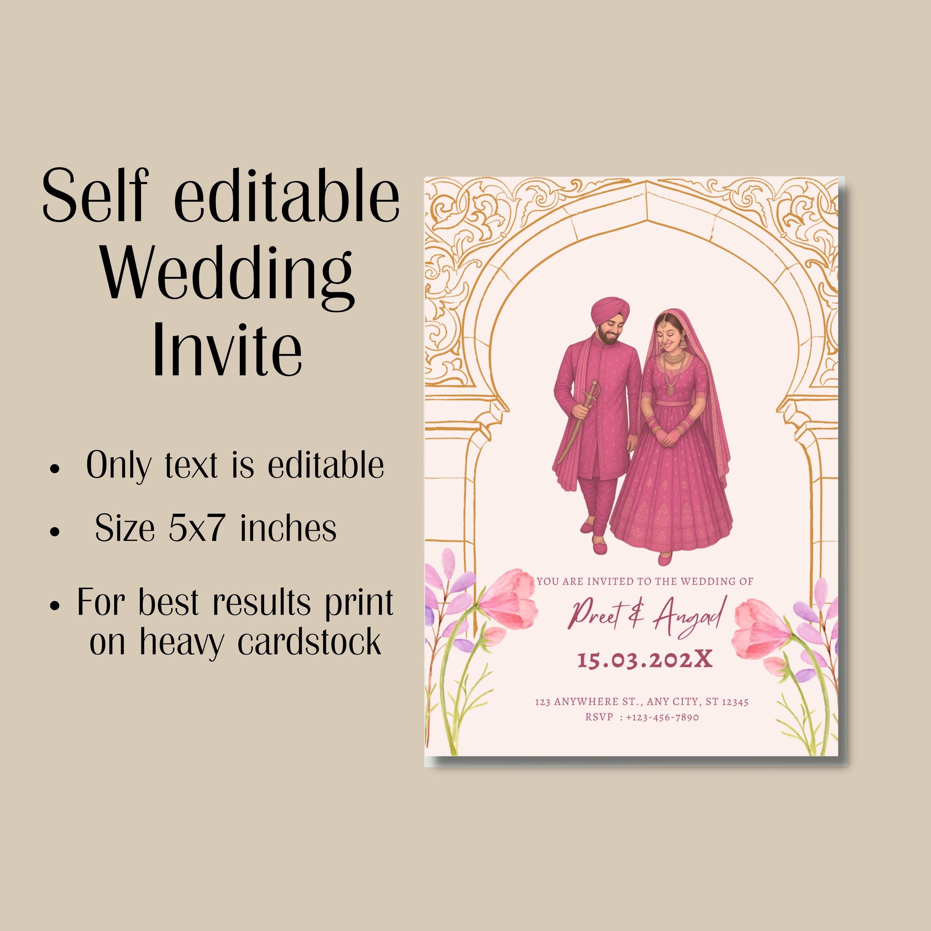 Indian Sikh Wedding Invitation, Anand Karaj, Indian Wedding Cards ...