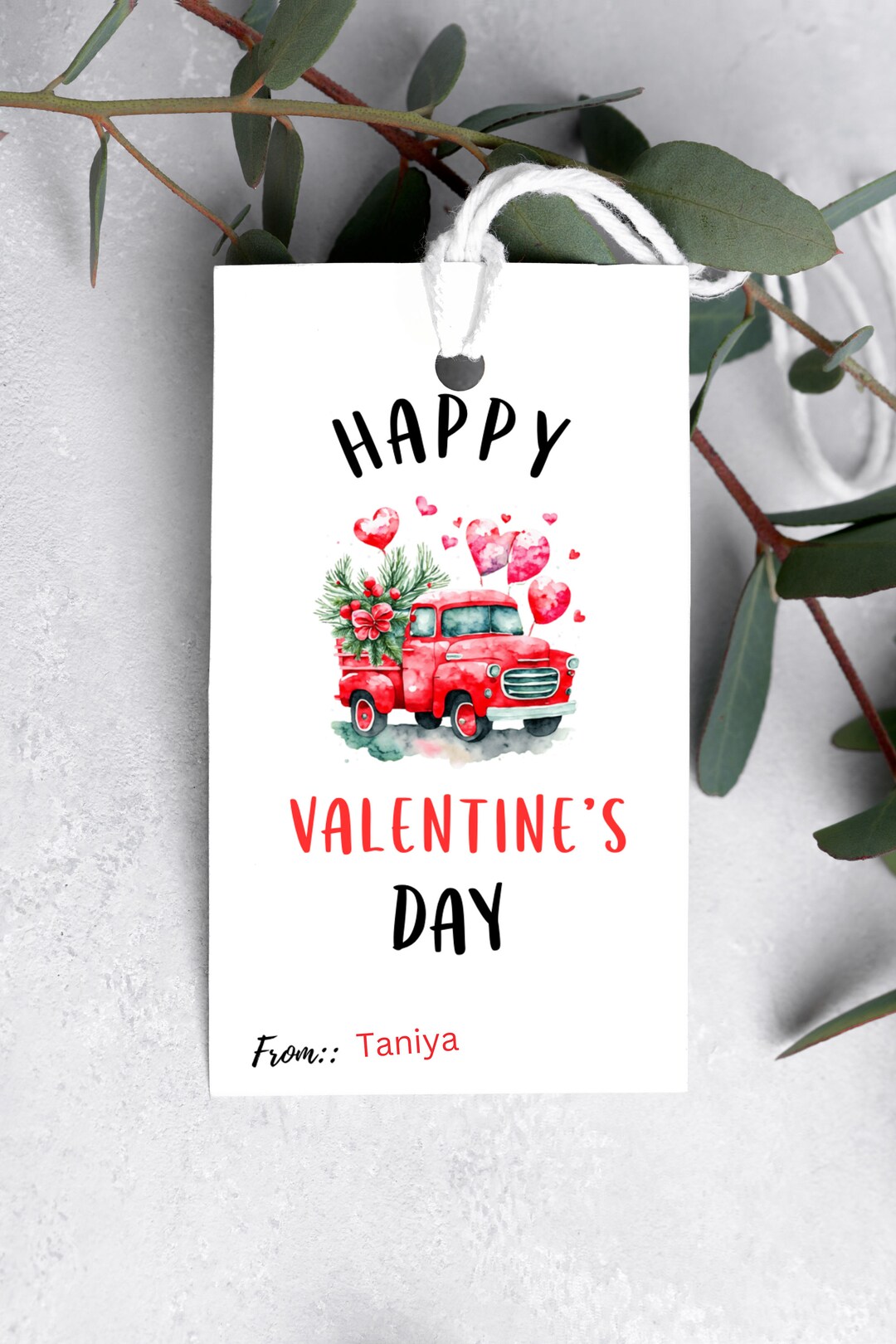 Happy Valentine's Day Gift Tag, Printable Gift Tag, Party Favor Tag ...
