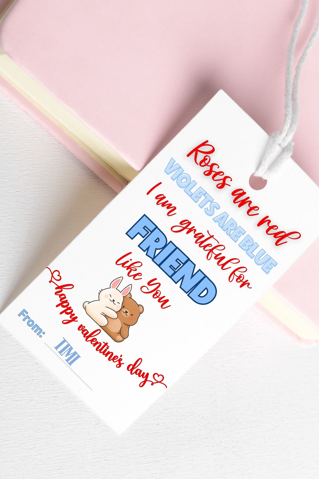 Happy Valentine's Day Treat Gift Tag, Printable Gift Tag, Classroom ...
