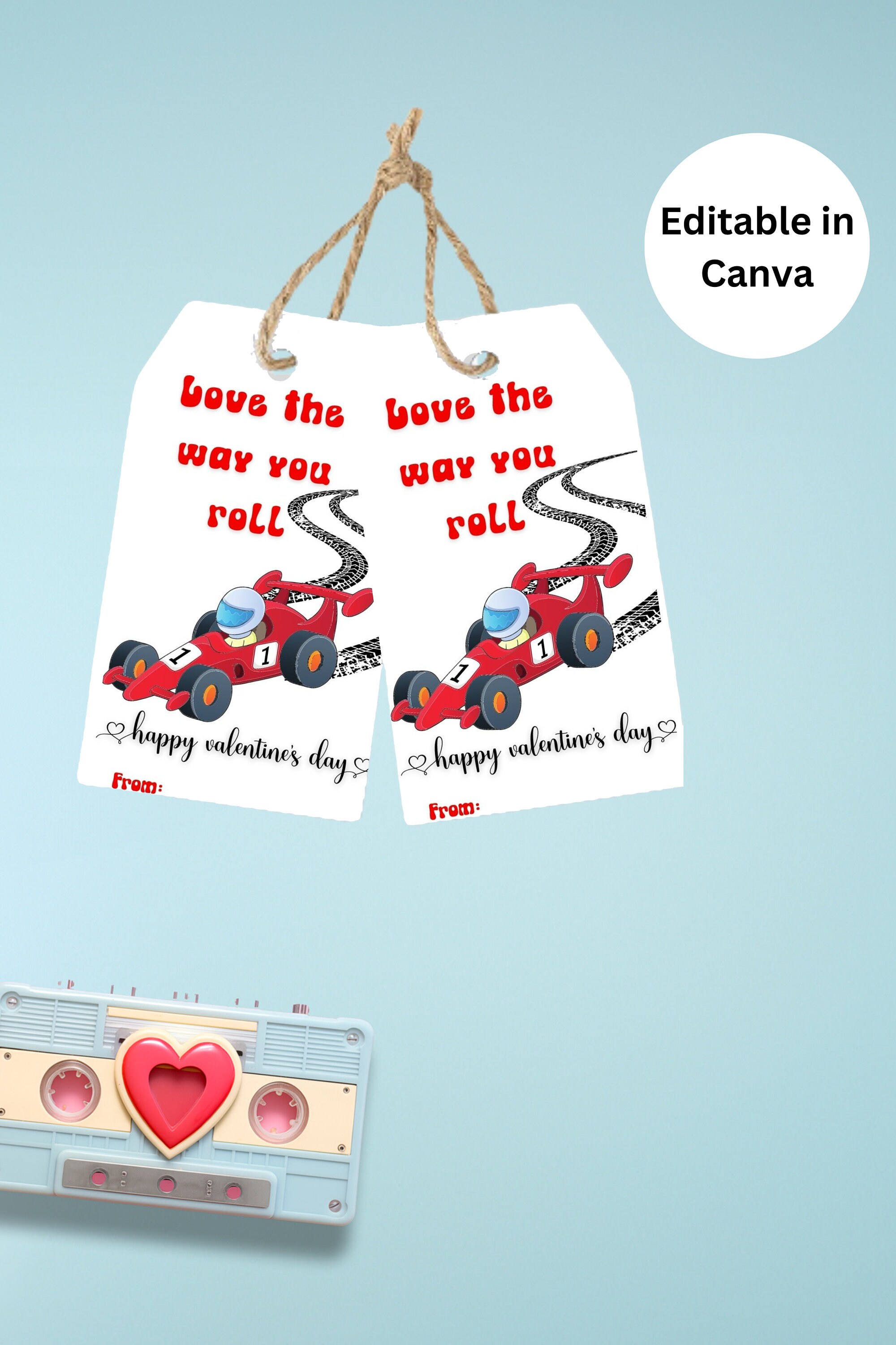 Happy Valentine's Day Treat Gift Tag, Printable Gift Tag, Classroom ...