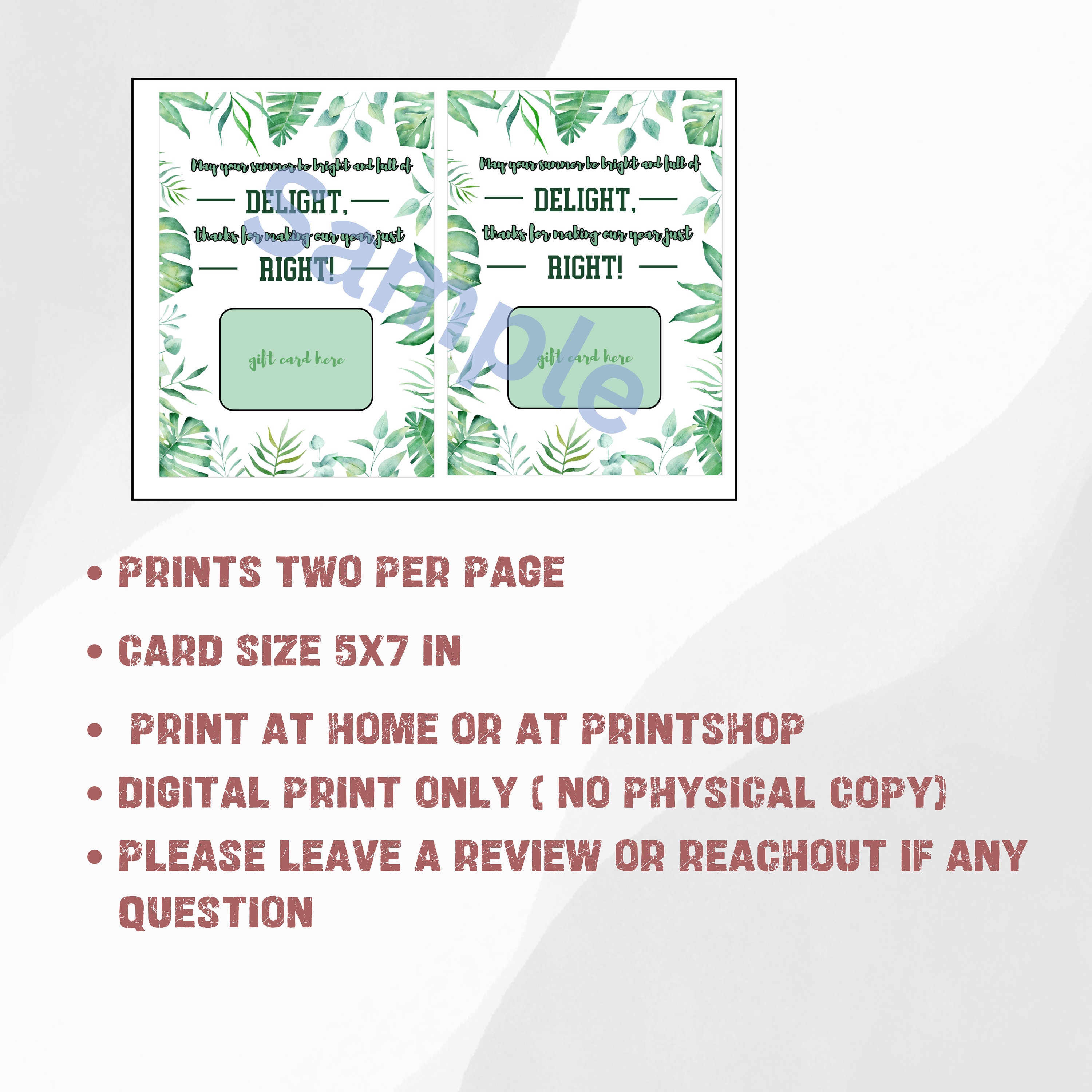 Printable End of Year Teacher Summer Gift Card Holder Last Day of ...