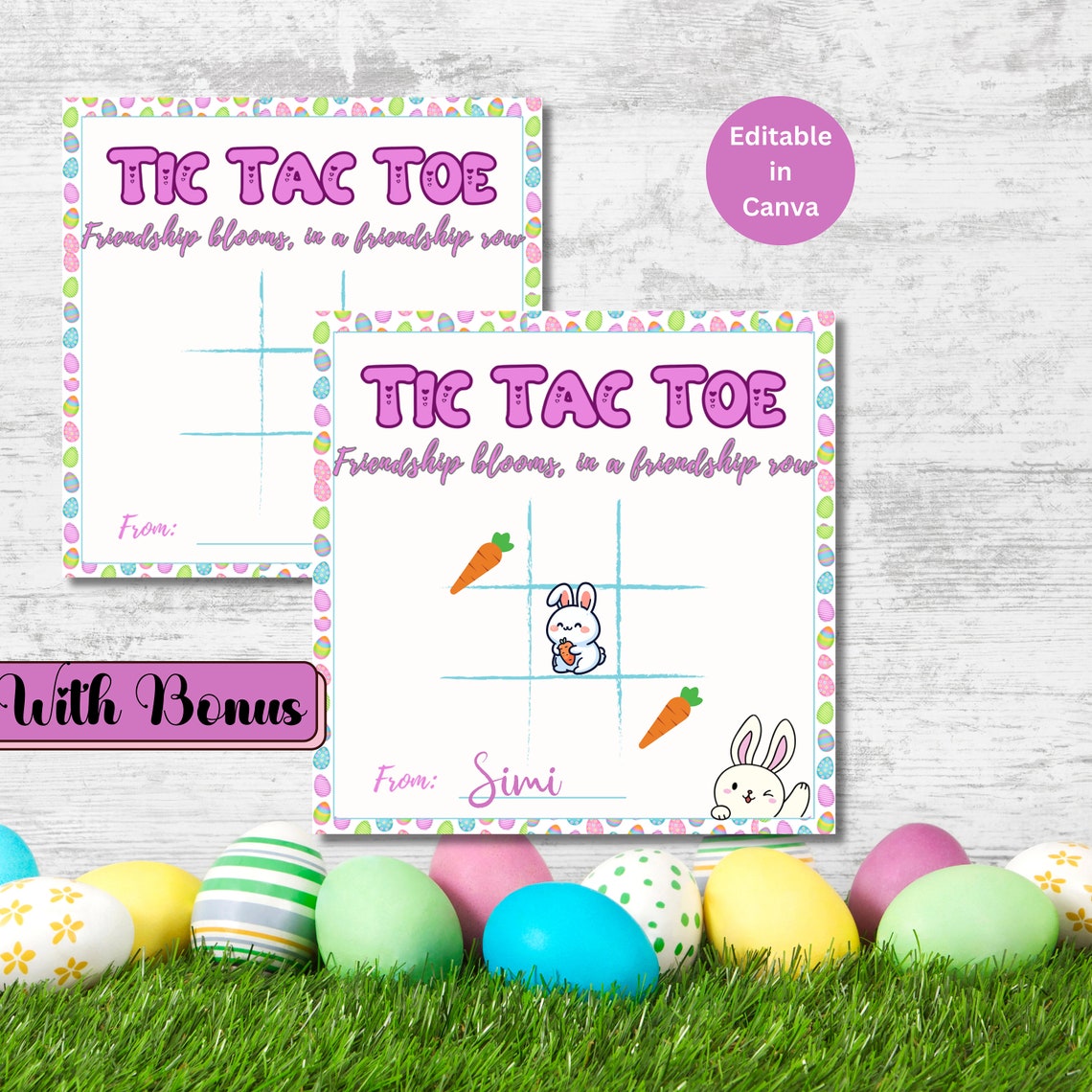 Printable Happy Easter Goodie Bags, Instant Download Game Cards, Easter ...