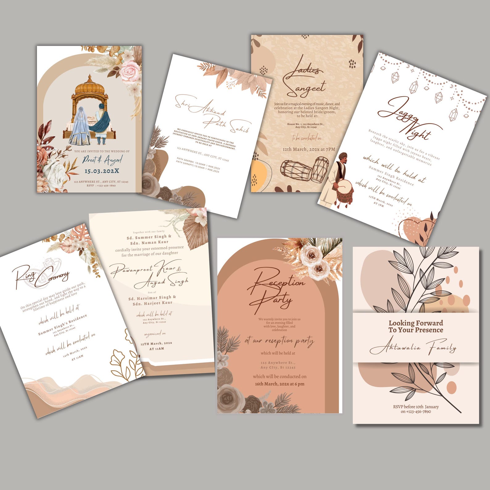 Indian Sikh Wedding Invitation, Anand Karaj, Indian Wedding Cards ...