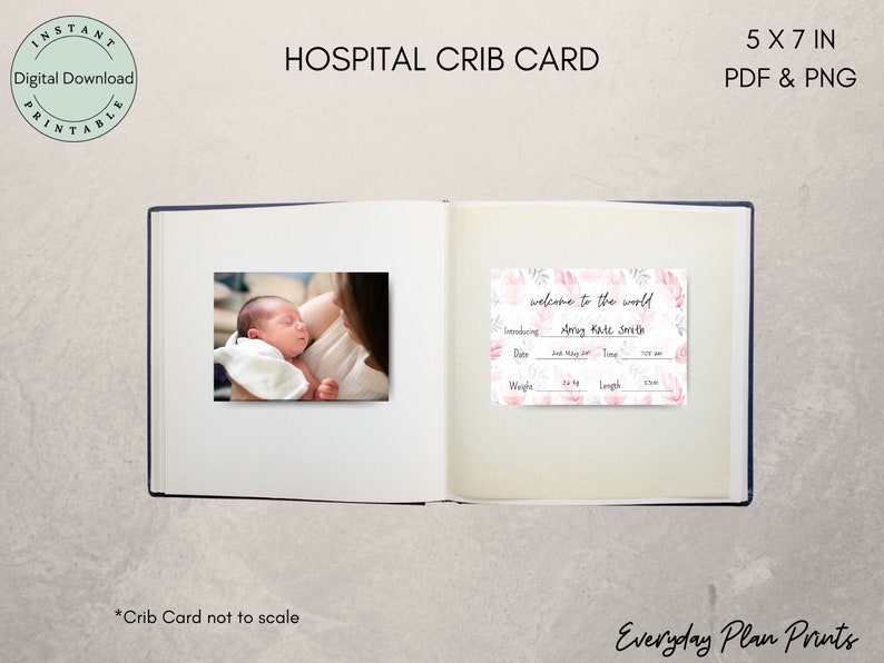 Hospital Name Sign, NICU Card Name, Name Announcement, Hospital Crib ...