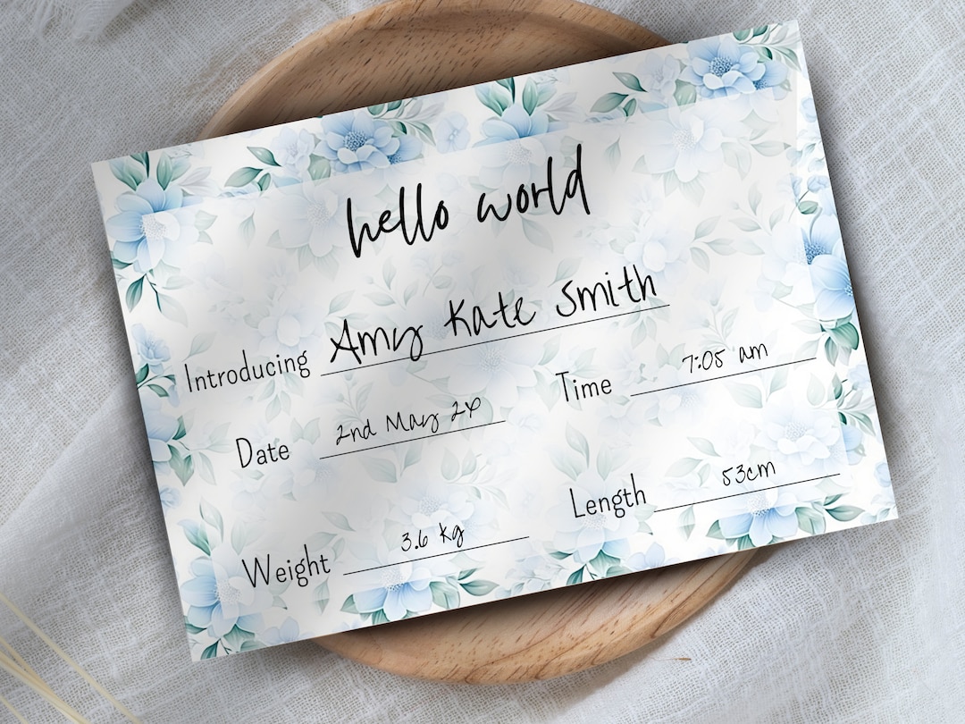 Hospital Name Sign, NICU Card Name, Name Announcement, Hospital Crib ...