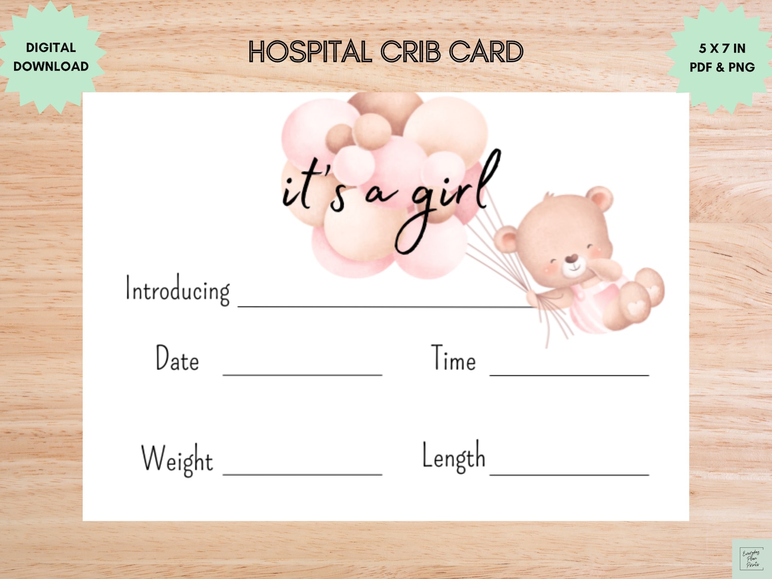 Hospital Name Sign, NICU Card Name, Name Announcement, Hospital Crib ...
