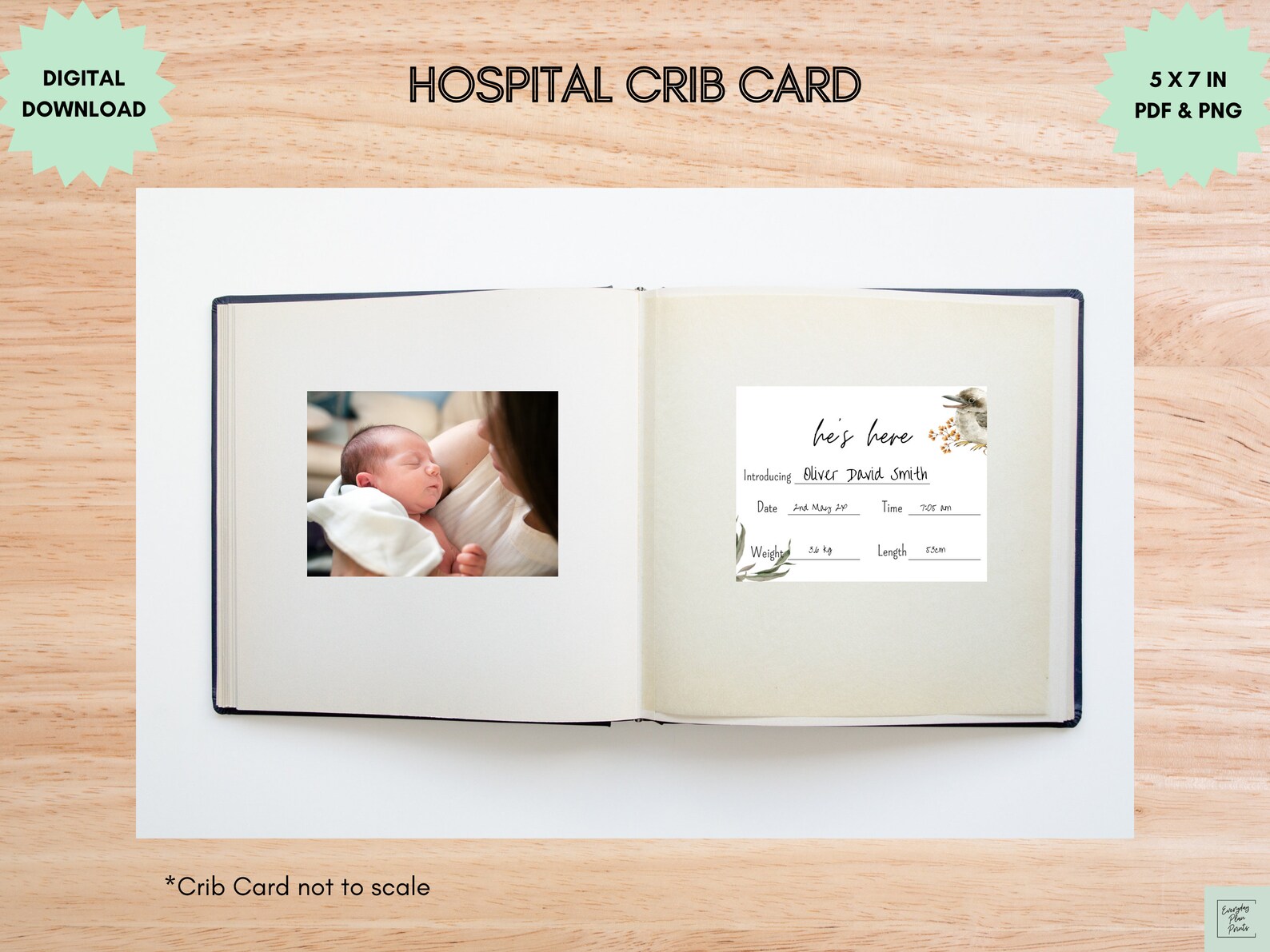Hospital Name Sign, NICU Card Name, Name Announcement, Hospital Crib ...