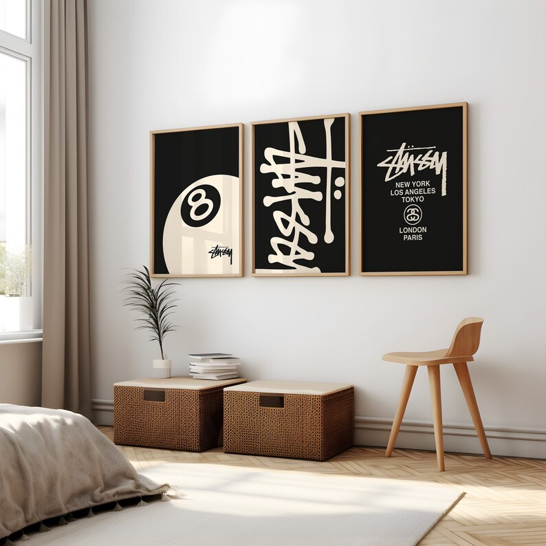 Hypebeast Posters / Set of 3 Fashion Poster / Hypebeast / Digital Prints / Download / 8 Ball ...