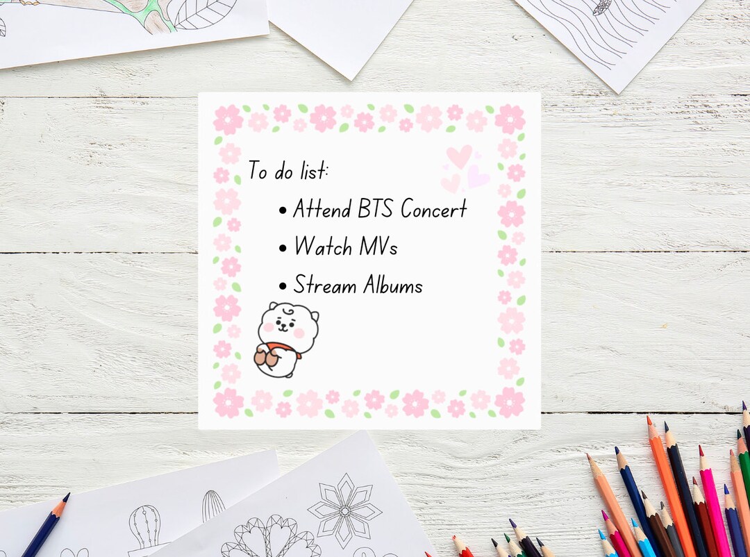 BT21 RJ Sticky Note Pad, Jin BT21, Rj Sticky Notes, Post-it Notes, Jin ...