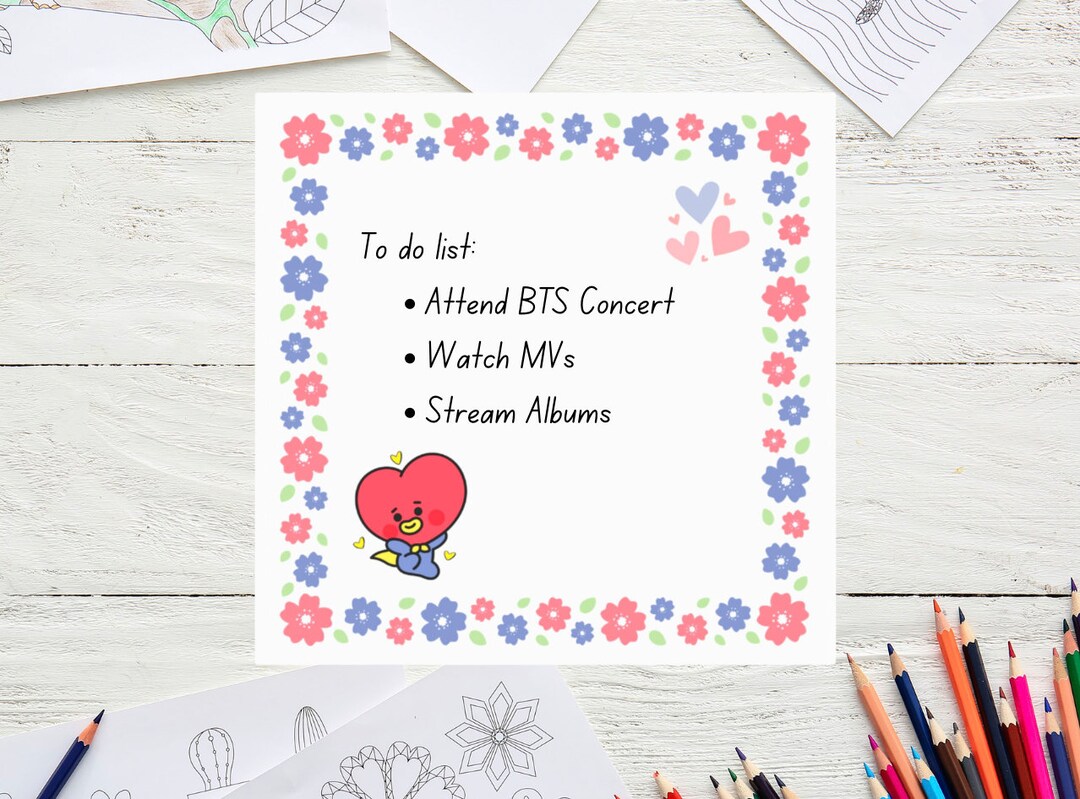 BT21 Tata Sticky Note Pad, V BT21, Tata Sticky Notes, Post-it Notes ...