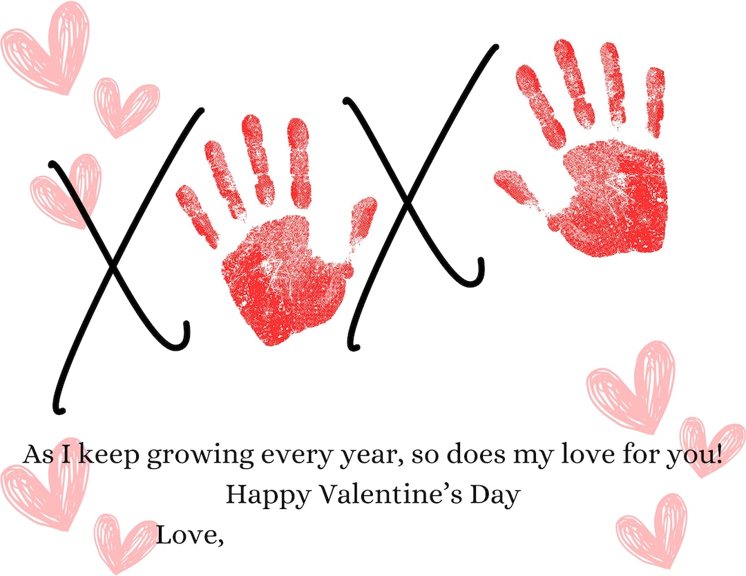 Valentine's Day XOXO Handprint Craft - One or Multiple Kids - DIY ...