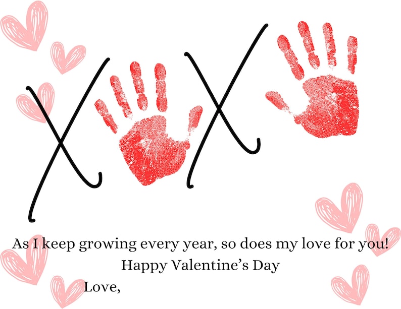 Valentine's Day XOXO Handprint Craft - One or Multiple Kids - DIY ...