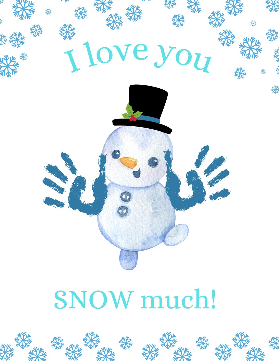 I Love You SNOW Much Winter Children's Craft, DIY Handprint Craft ...