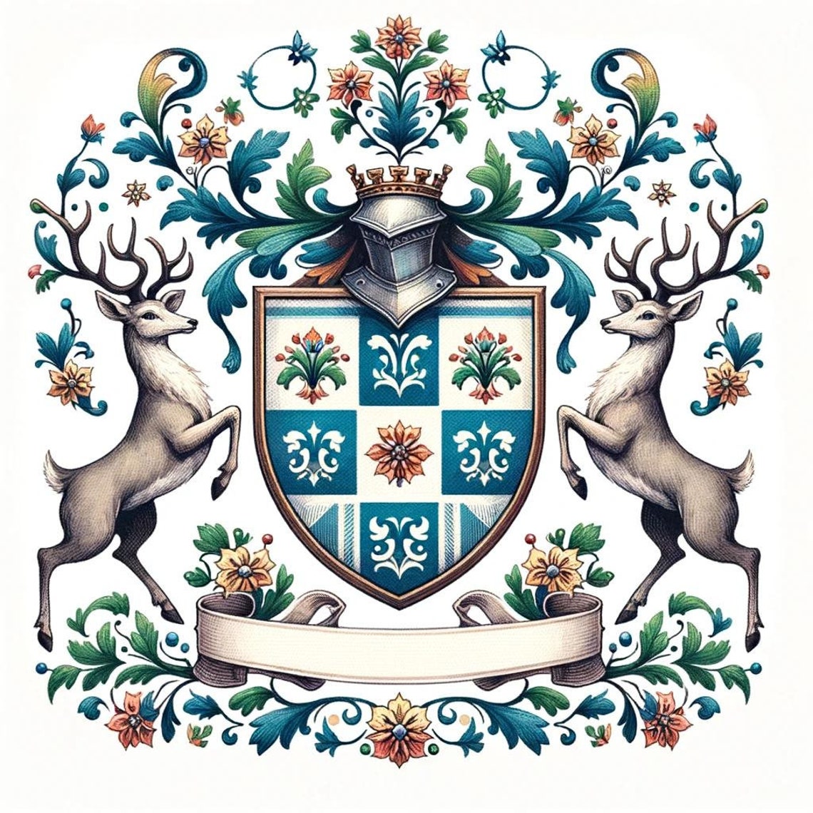 Create a Custom Family Crest Design Personalized Coat of Arms Heraldic ...