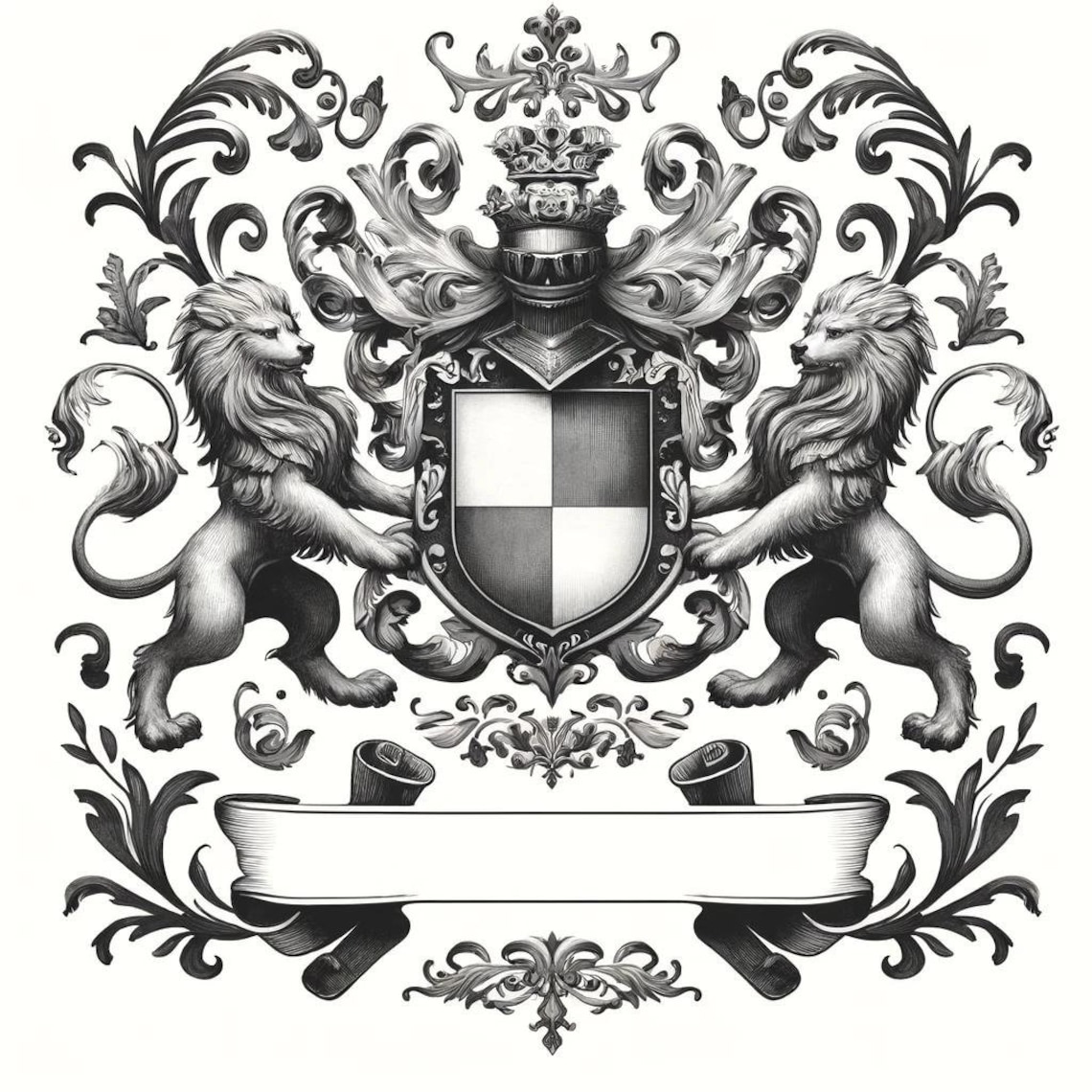 Create a Custom Family Crest Design Personalized Coat of Arms Heraldic ...
