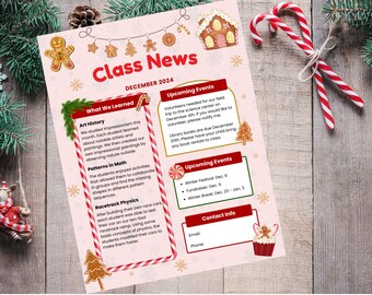 December Newsletter Template, Monthly Newsletter, Christmas Newsletter ...