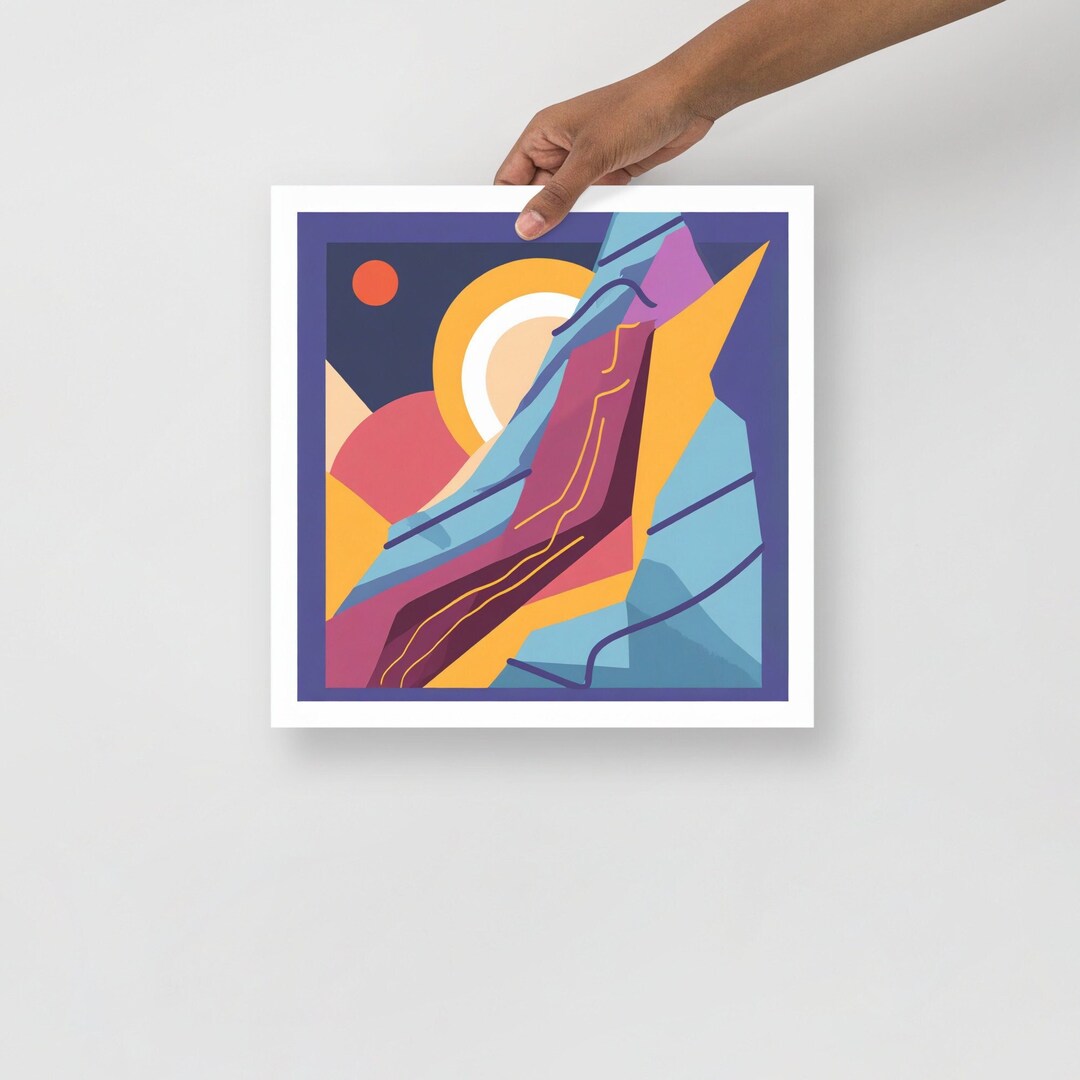 Multi Color Retro Cubism Art Cubism Art, Home Decor, Wall Art, Design ...