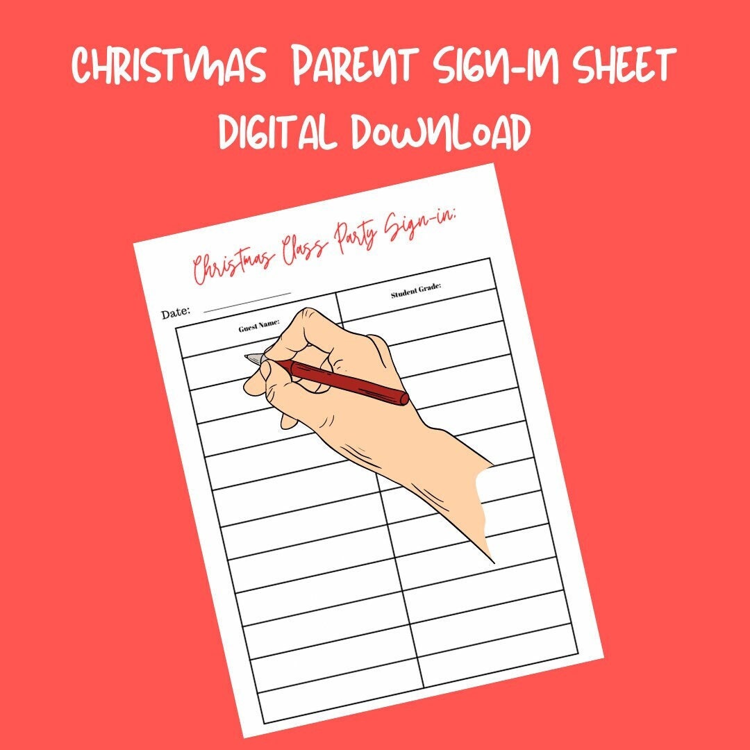 Christmas Parent Sign-in Sheet - Etsy