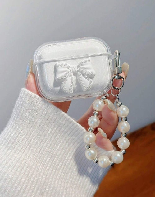 Bowknot Decorated Clear Airpods Case - Etsy