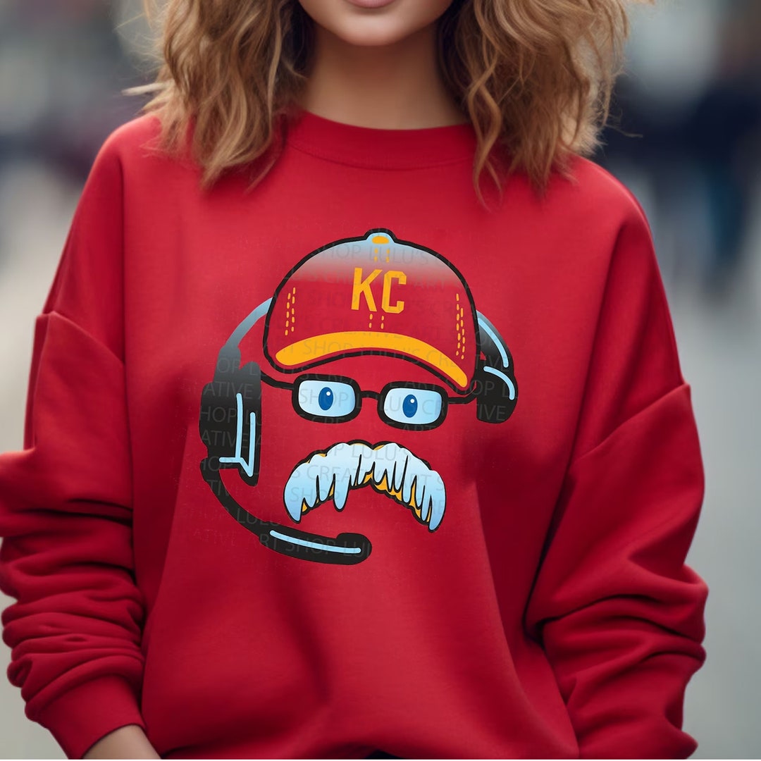 Frozen Mustache Sweatshirt, Kansas City Chiefs Sweatshirt, Andy Reid ...