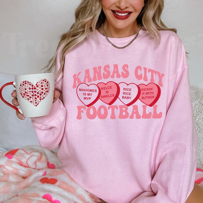 KC Candy Hearts Sweatshirt, Valentine's Day Sweatshirt, Kansas City ...