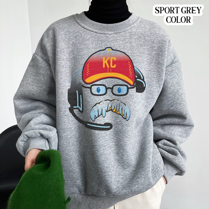 Frozen Mustache Sweatshirt, Kansas City Chiefs Sweatshirt, Andy Reid ...