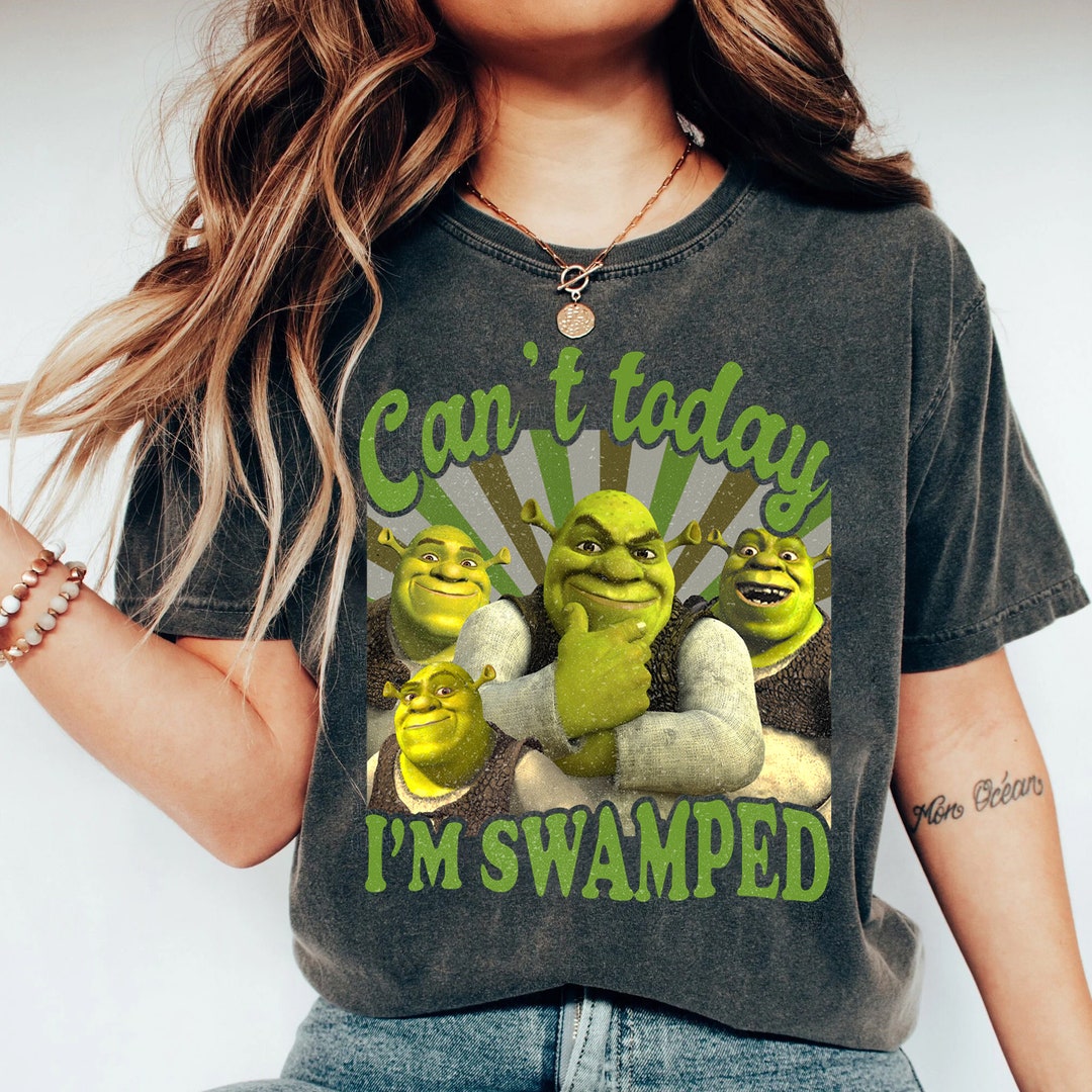 Can't Today I'm Swamped Shrek Shirt, Shrek and Princess Fiona, Retro ...