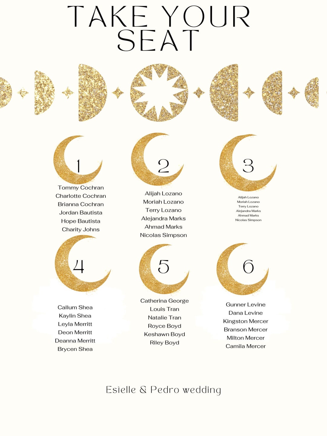 Celestial Wedding Template Moon Phases Wedding Template - Etsy