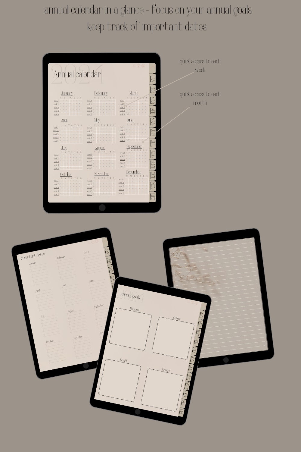 Digital Planner | Yearly Planner | Monthly Planner | Weekly Planner ...