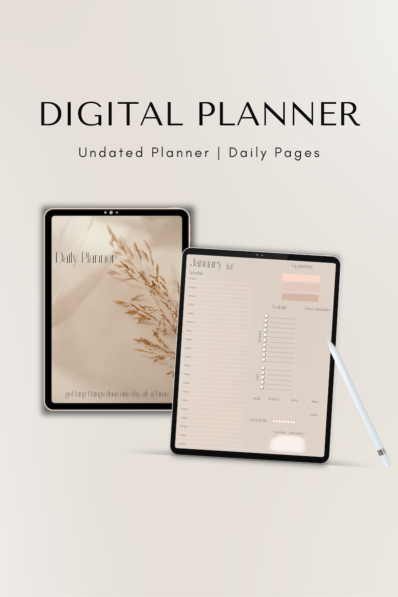Digital Daily Planner | Minimalistic Daily Planner | Daily Schedule ...