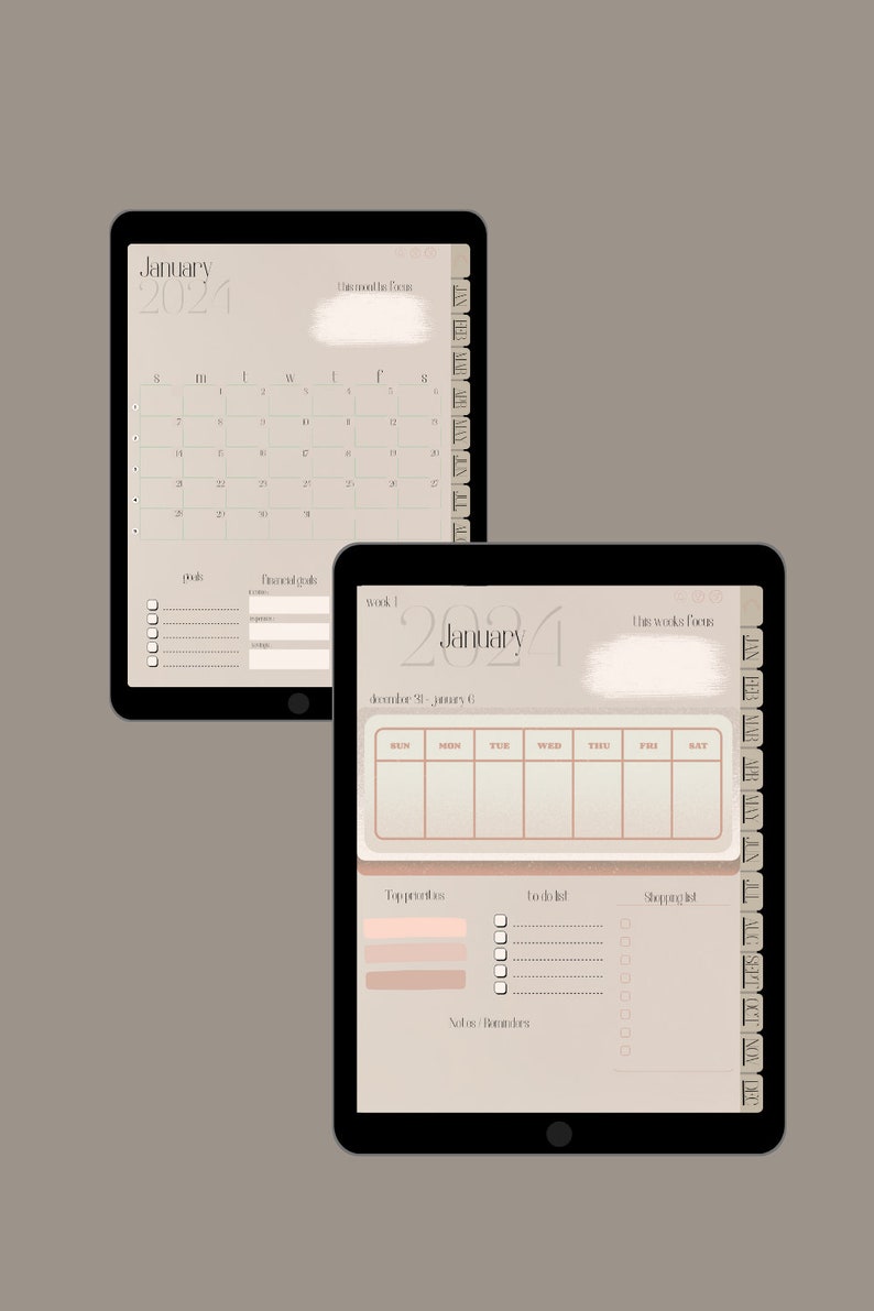 Digital Planner | Yearly Planner | Monthly Planner | Weekly Planner ...
