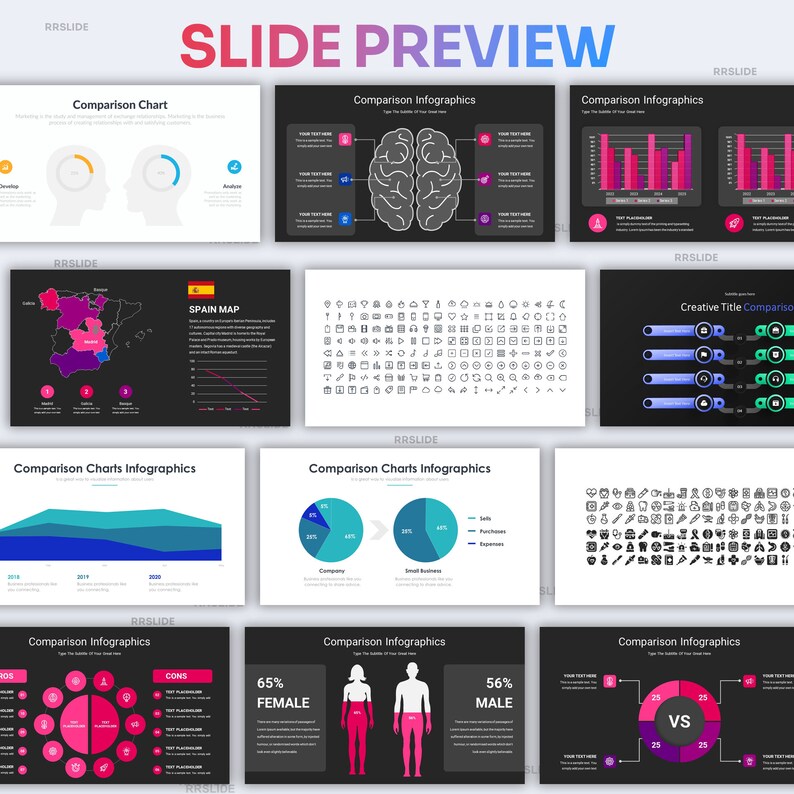 Comparison Charts Infographic Powerpoint Template | Best Powerpoint ...