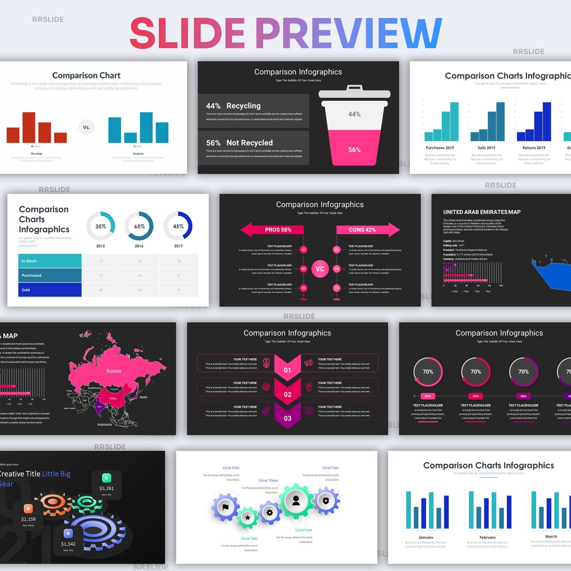 Comparison Charts Infographic Powerpoint Template | Best Powerpoint ...