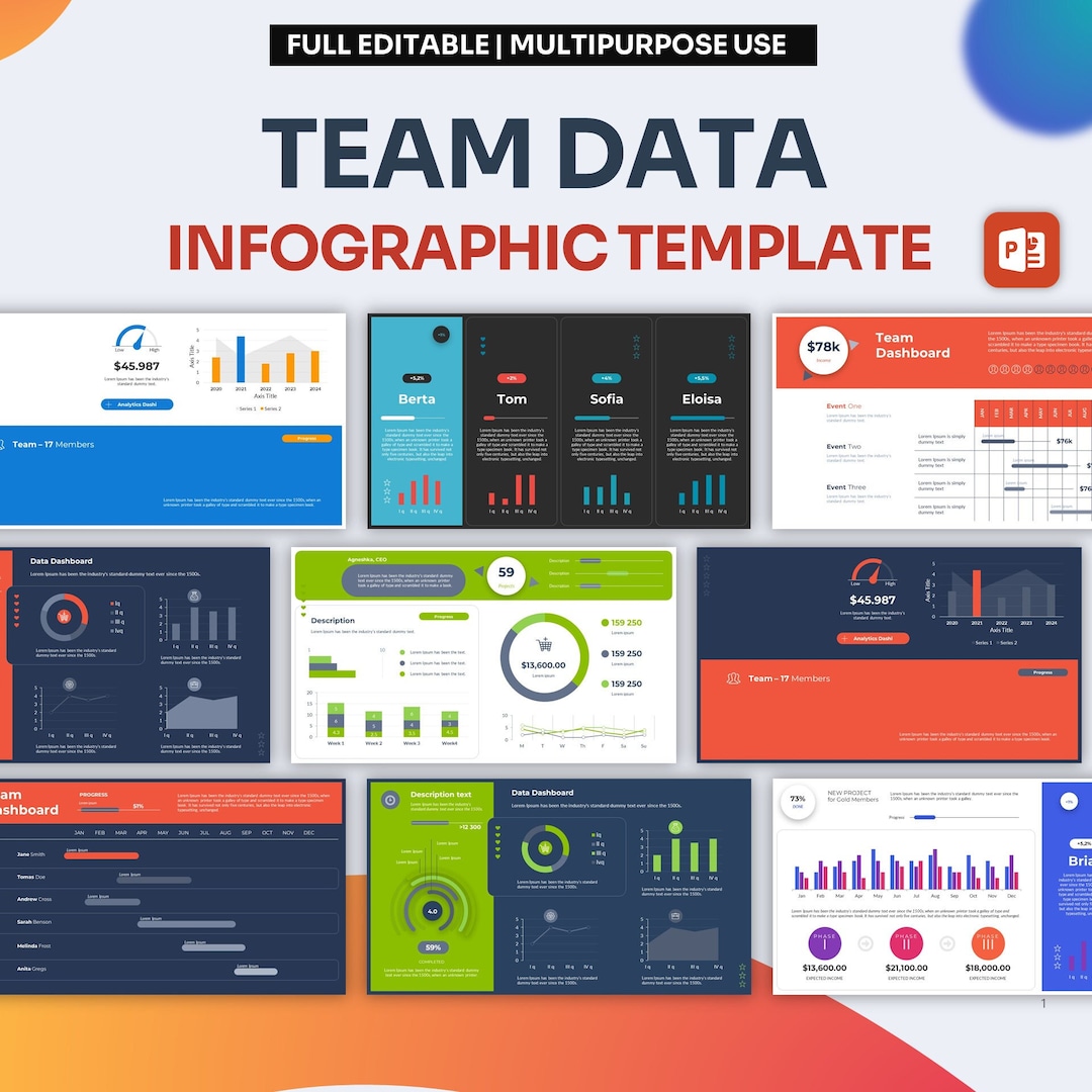 Team Data Infographic Powerpoint Template | Best Powerpoint Template ...