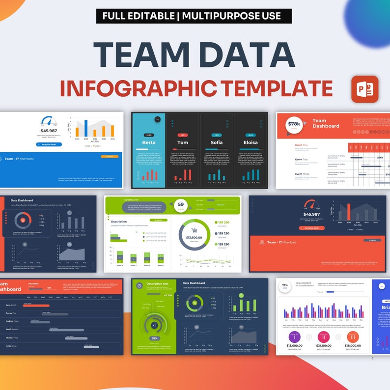 Team Data Infographic Powerpoint Template Best Powerpoint Template ...