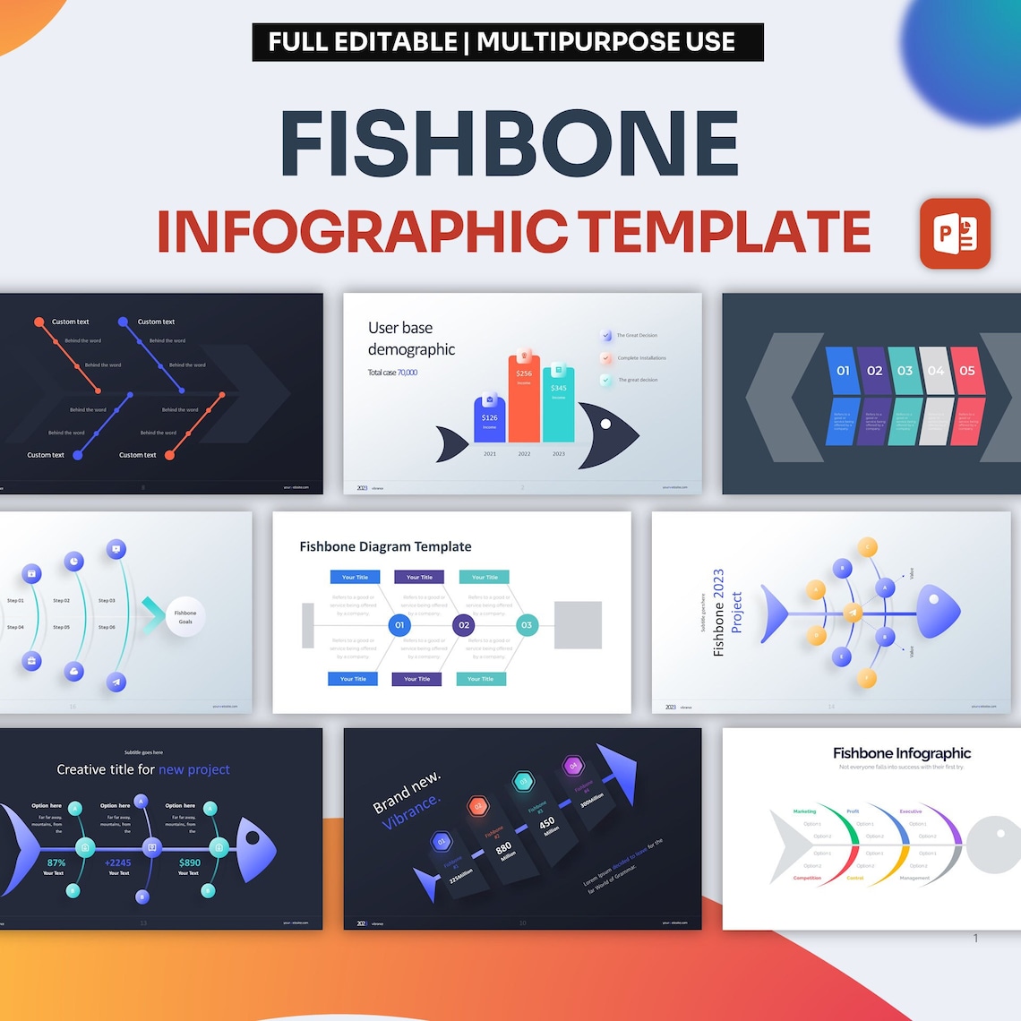 Fishbone Infographic Powerpoint Template Best Powerpoint Template, Easy ...