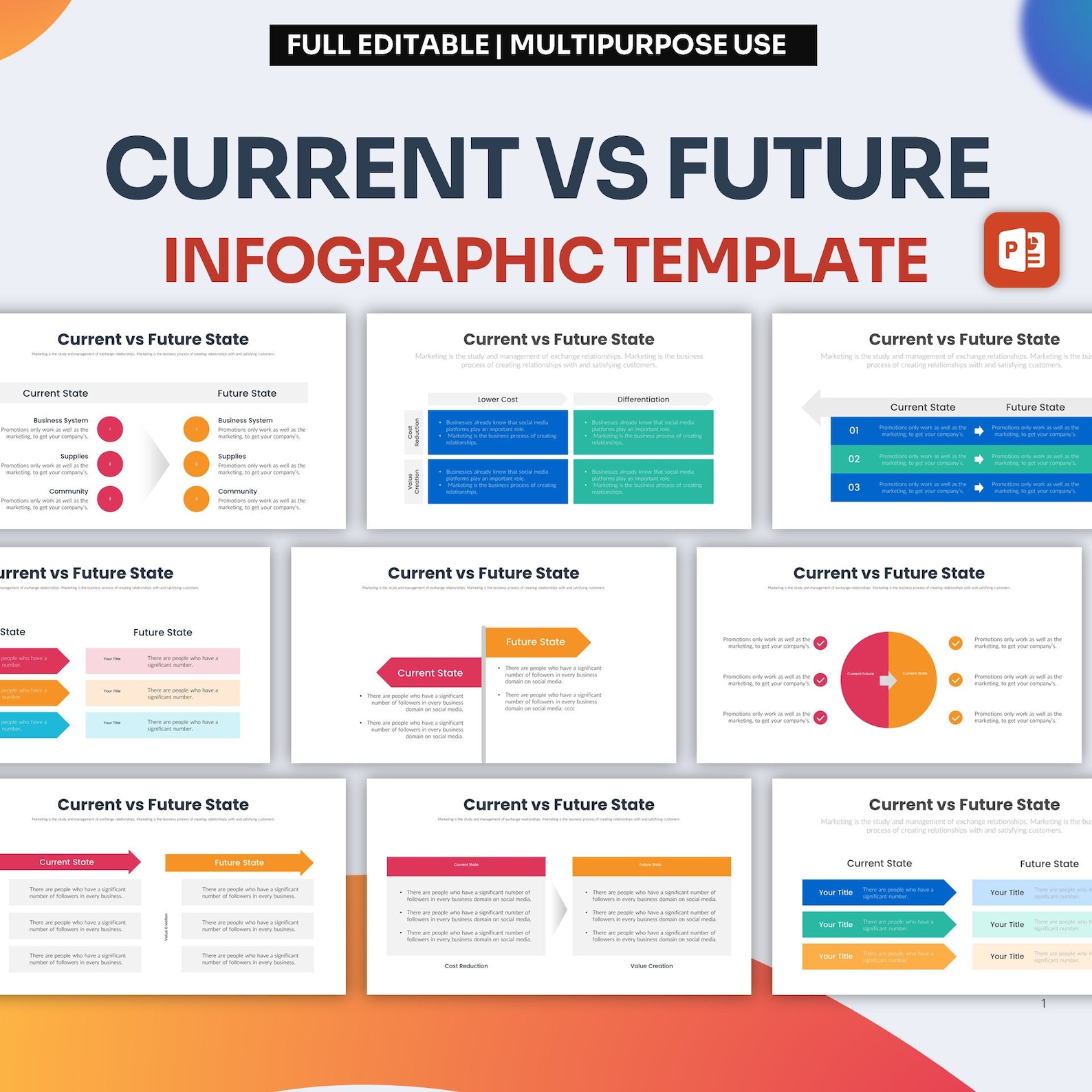 Current VS Future Infographic Powerpoint Template | Best Powerpoint ...