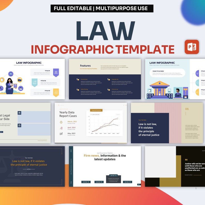 Law Infographic Powerpoint Template | Best Powerpoint Template, Easy to ...