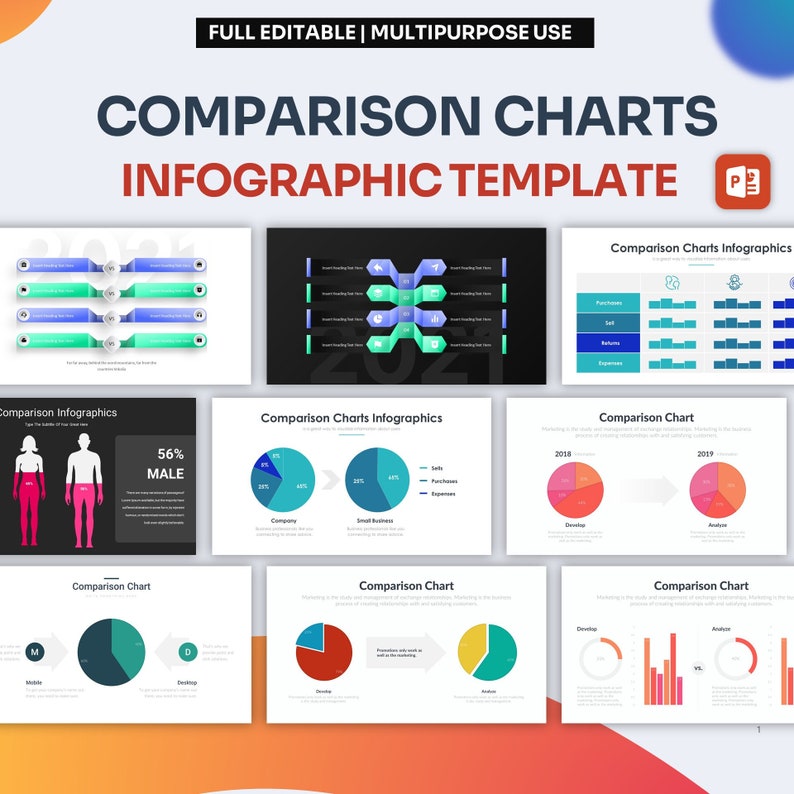Comparison Charts Infographic Powerpoint Template | Best Powerpoint ...