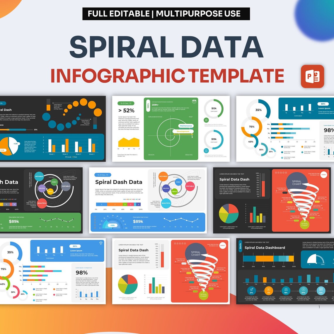 Spiral Data Infographic Powerpoint Template Best Powerpoint Template ...