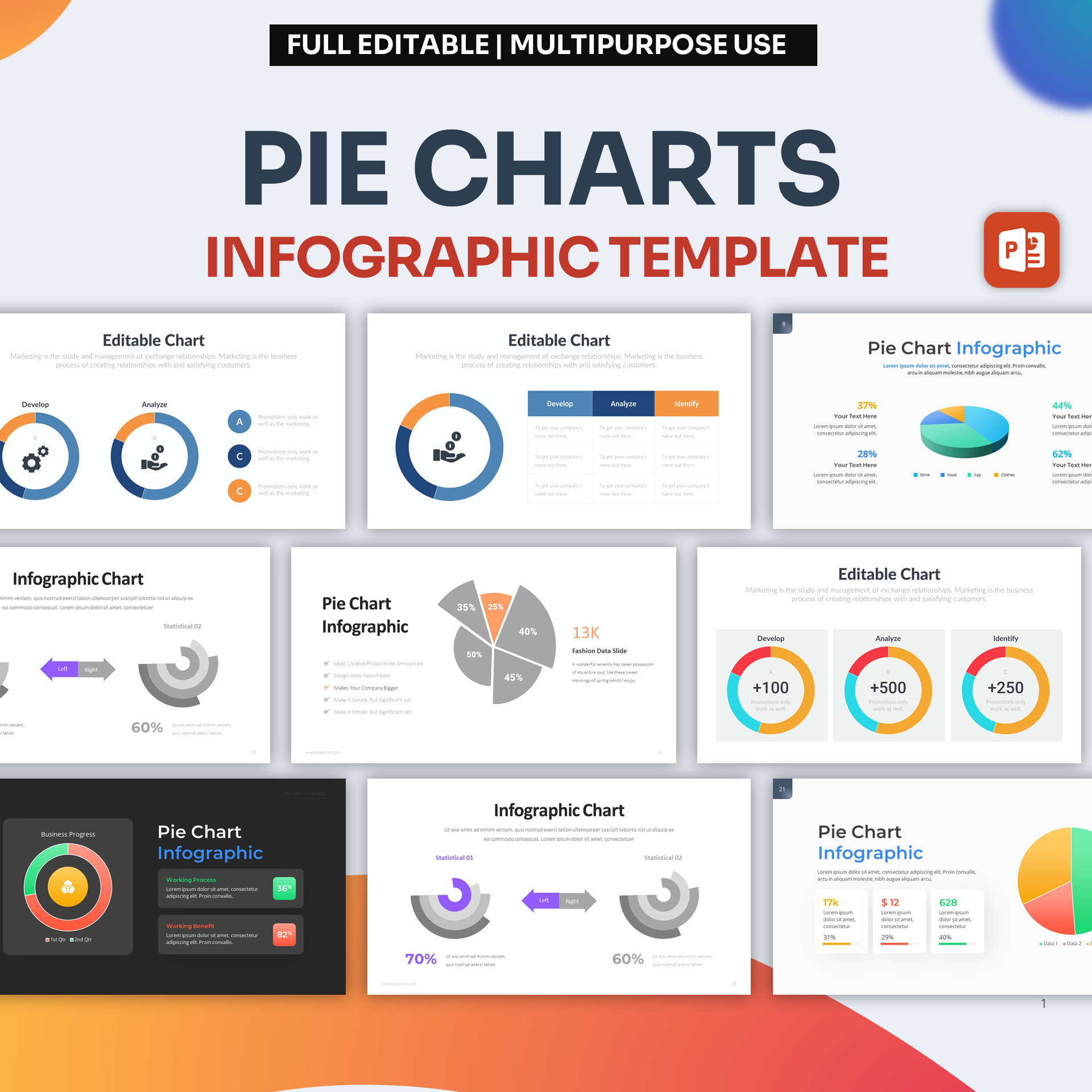Pie Charts Infographic Powerpoint Template | Best Powerpoint Template ...