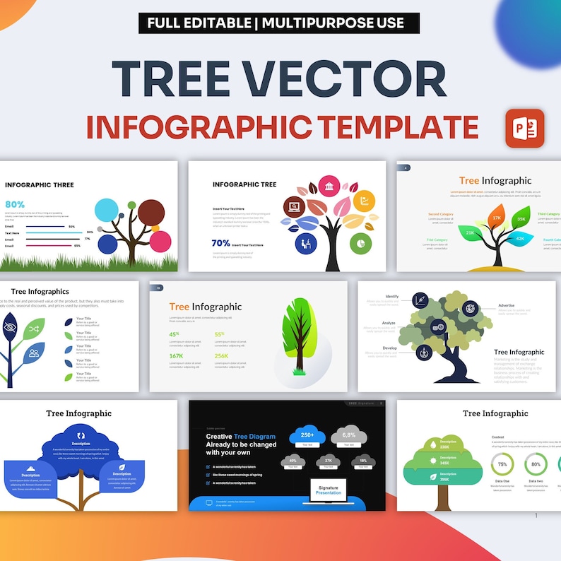 Tree Vector Infographic Powerpoint Template | Best Powerpoint Template ...