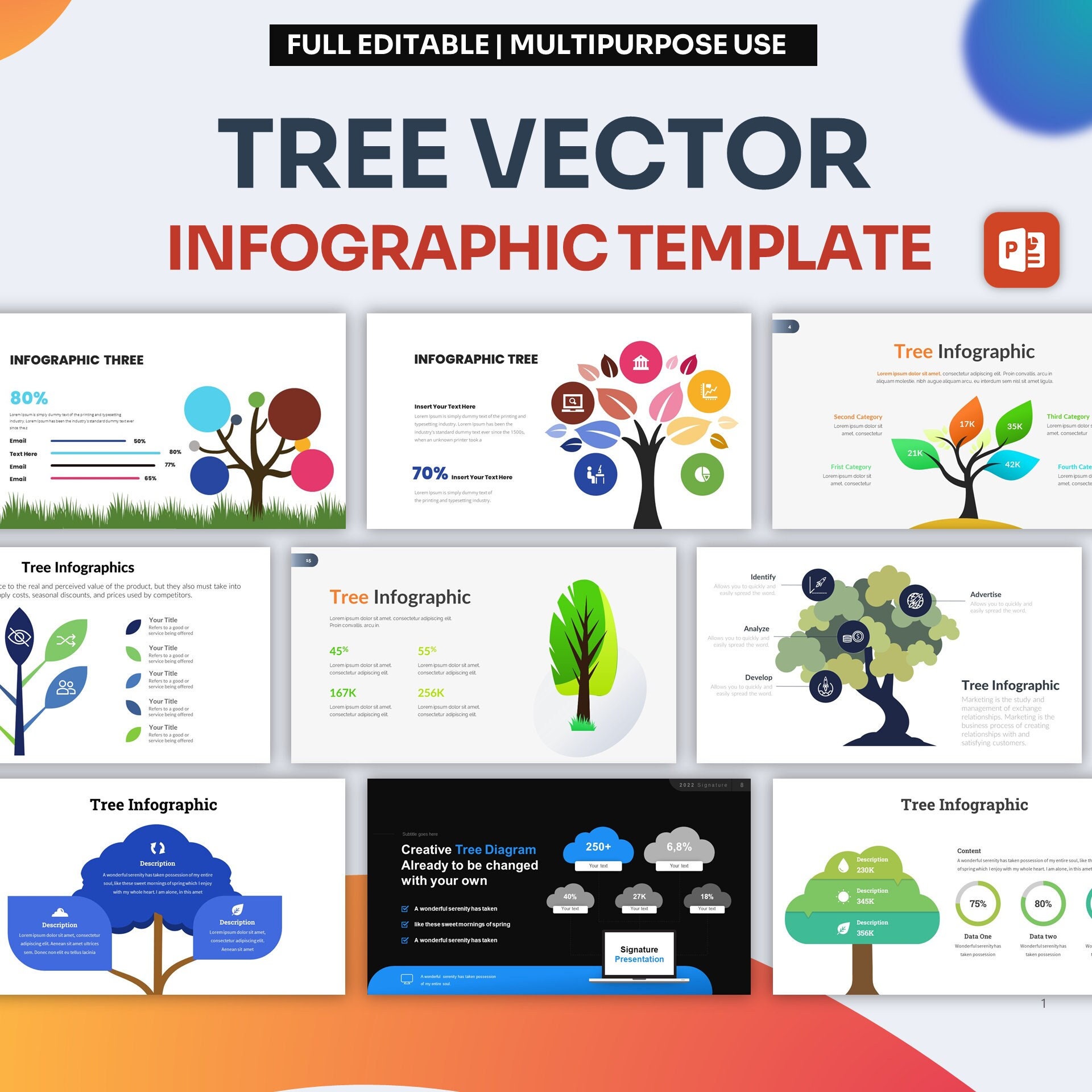 Tree Vector Infographic Powerpoint Template | Best Powerpoint Template ...