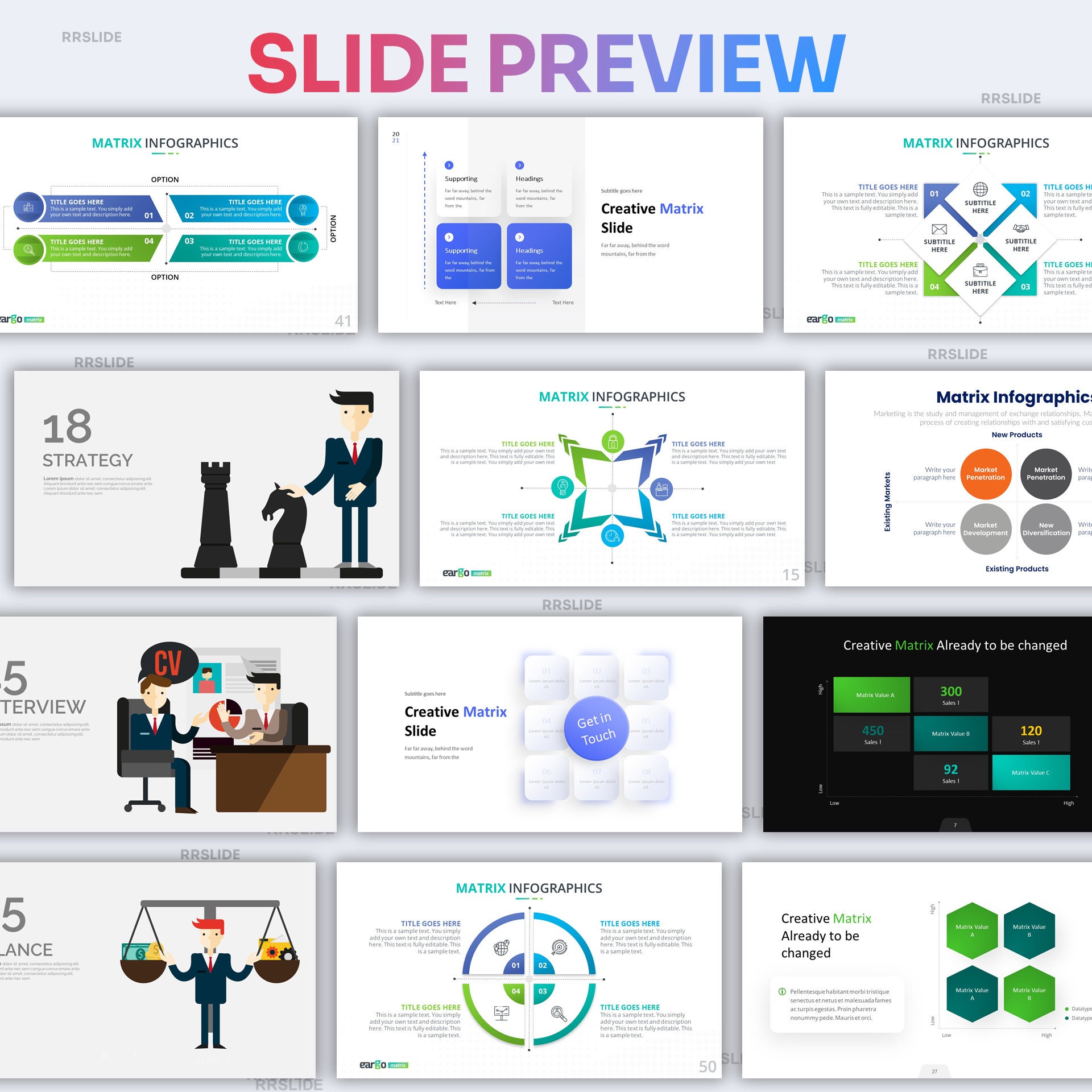 Business Matrix Diagram Infographic Powerpoint Template | Best ...
