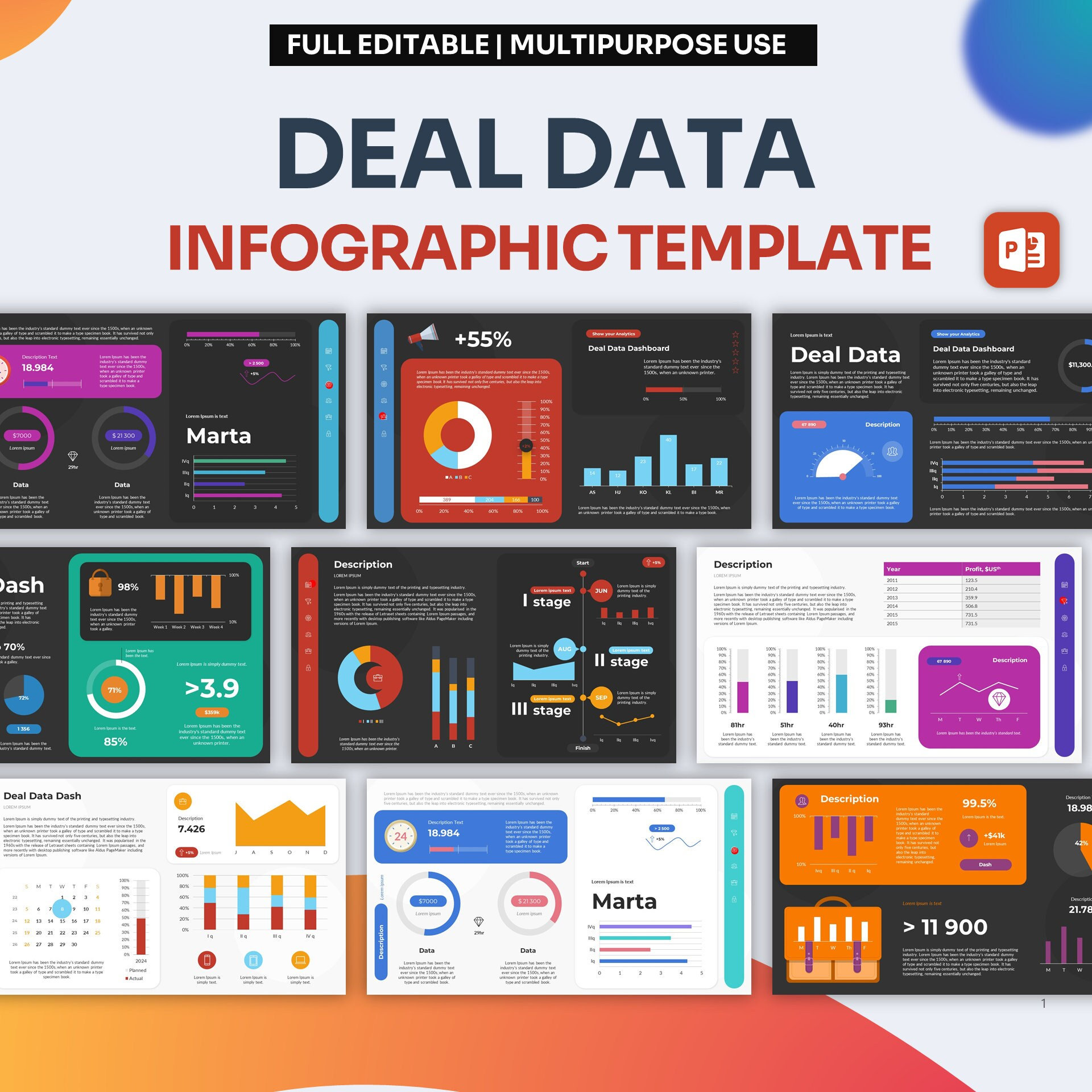 Deal Data Infographic Powerpoint Template Best Powerpoint Template ...