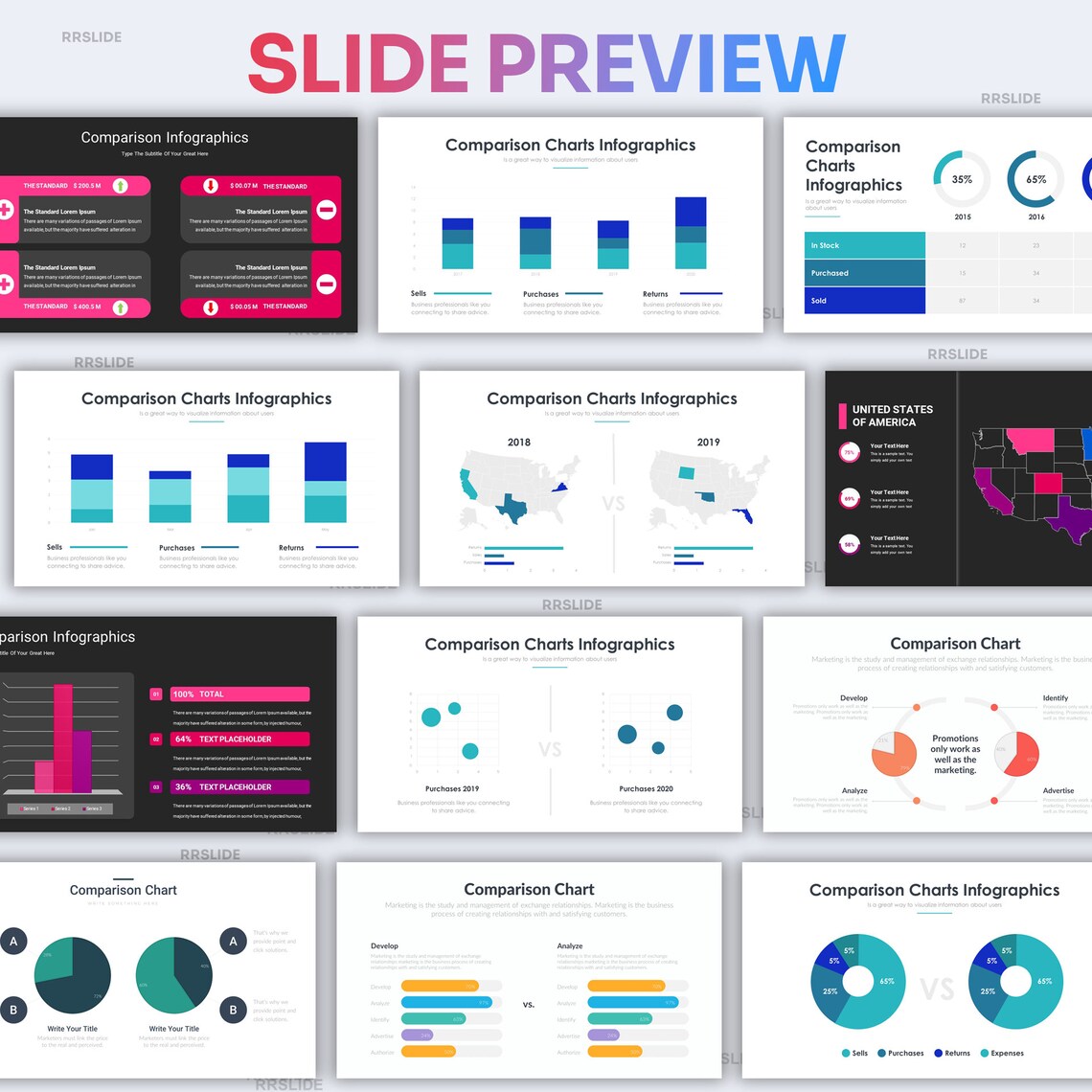 Comparison Charts Infographic Powerpoint Template | Best Powerpoint ...
