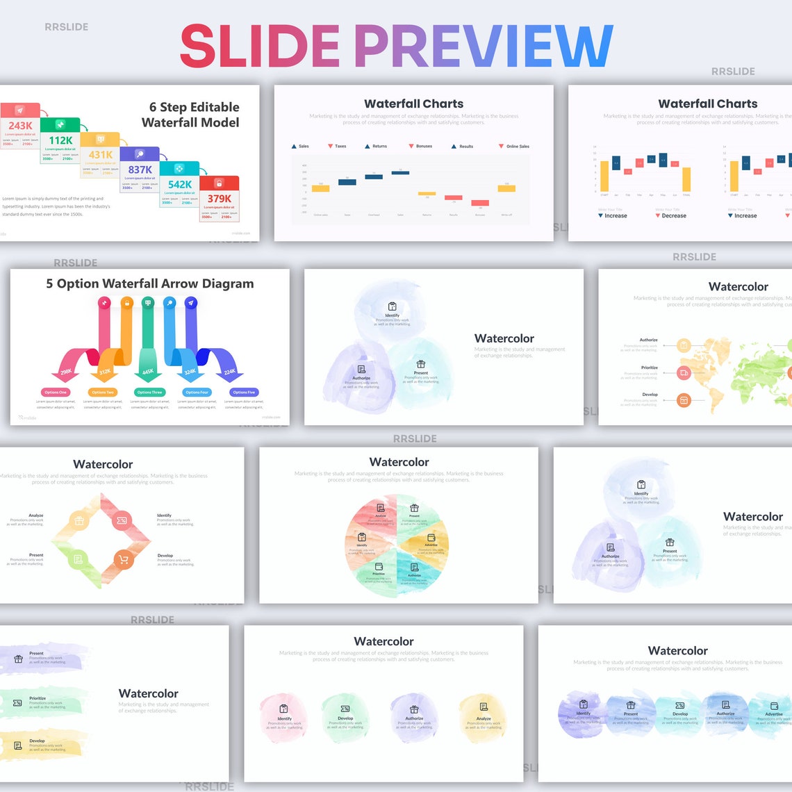 Waterfall Infographic Powerpoint Template | Best Powerpoint Template ...