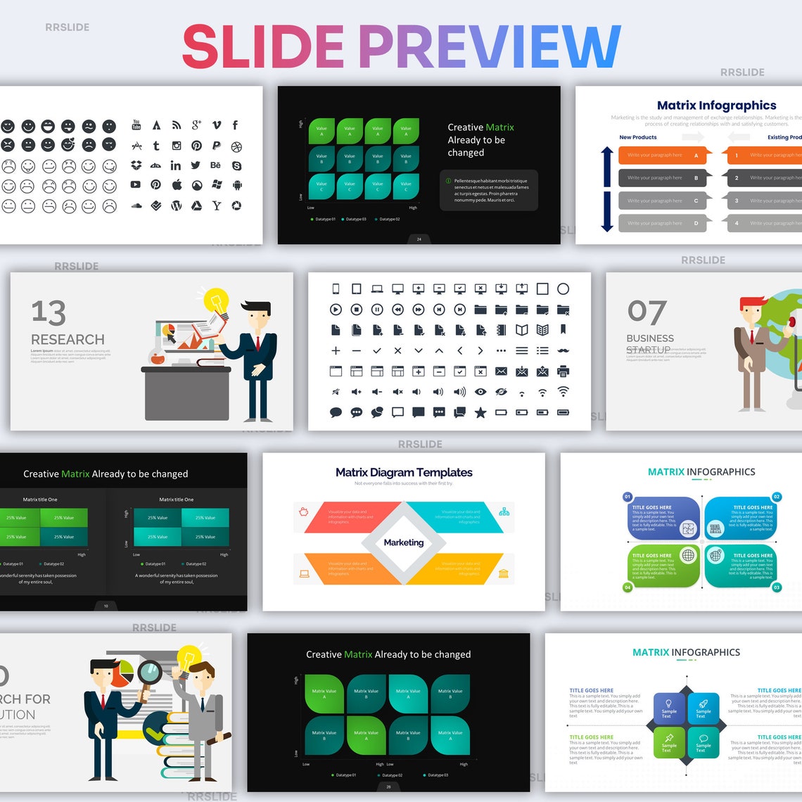 Business Matrix Diagram Infographic Powerpoint Template | Best ...