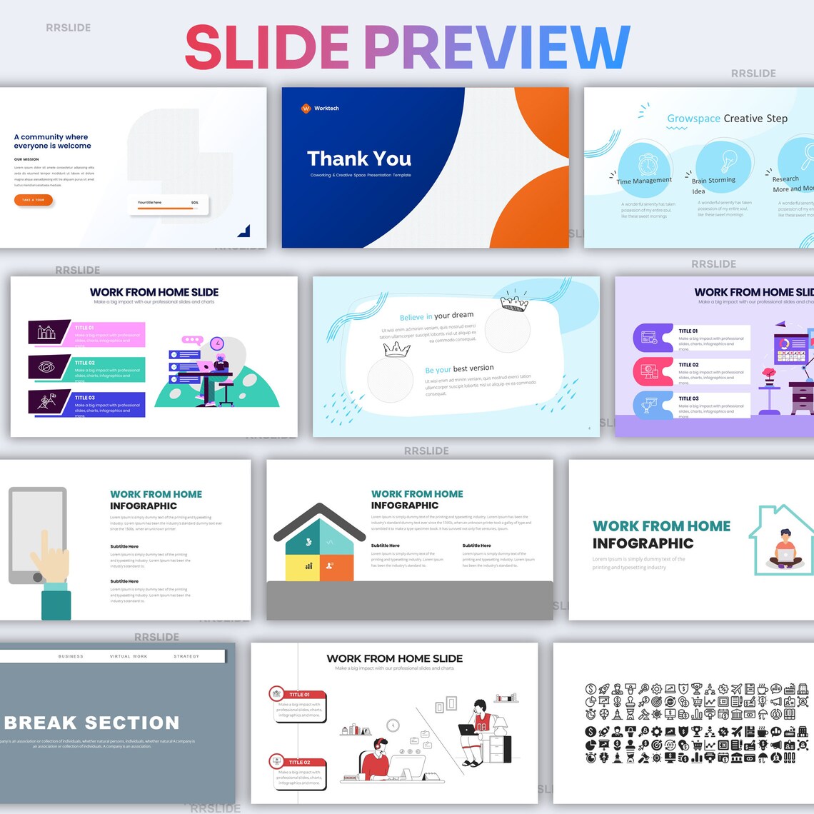 Work From Home Infographic Powerpoint Template | Best Powerpoint ...